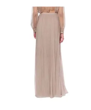 Alberta Ferretti Pleated Skirt With Ruffled Hem
