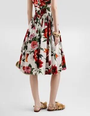 Dolce & Gabbana Sleeveless Floral Print Midi Dress - Multicolor
