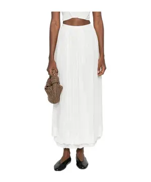 FORTE_FORTE Elastic Waist Skirt With Lace Hem
