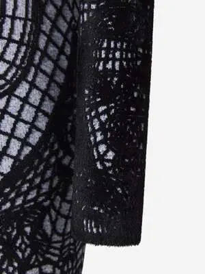 Balmain Long Sleeve Embroidered Velvet Dress