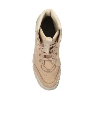 VIC MATIE Round Toe Lace-up Boots - Beige