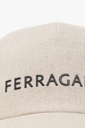 FERRAGAMO Logo Lettering Baseball Cap - White
