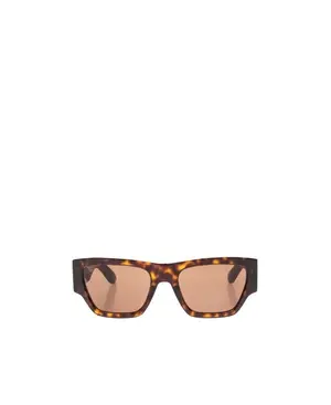Alexander McQueen Square Frame Tortoiseshell Sunglasses - Nude