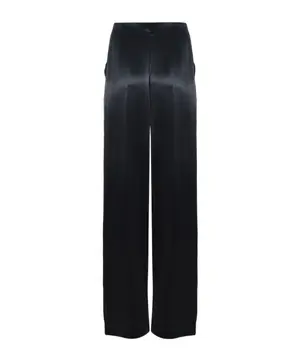 Alberta Ferretti Creased Wide Leg Trousers - Black