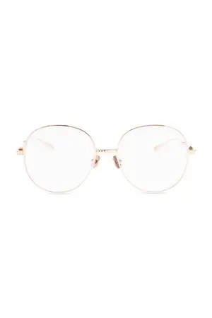 Valentino Garavani Full Rim Round Frame Eyeglasses - White