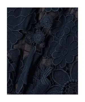 Oscar De La Renta Mixed Botanical Guipure-lace Maxi Dress