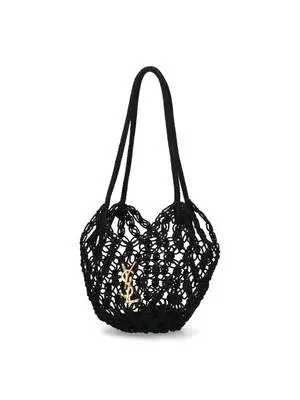 Saint Laurent Logo Plaque Knotted Shoulder Bag