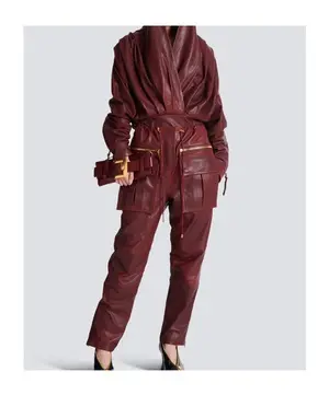 Balmain Leather Hooded Dress