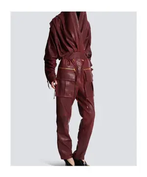 Balmain Leather Hooded Dress
