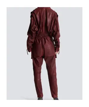 Balmain Leather Hooded Dress