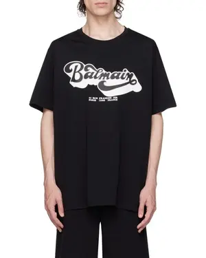 Balmain Logo Printed Crewneck T-shirt