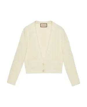 Gucci Detachable Faux-fur Collar Cardigan - Nude