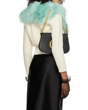 Gucci Detachable Faux-fur Collar Cardigan - Nude