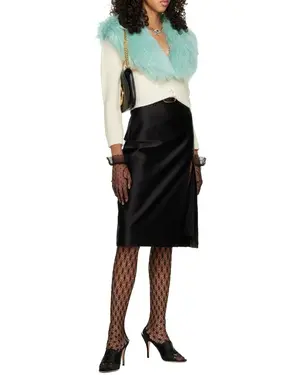 Gucci Detachable Faux-fur Collar Cardigan - Nude