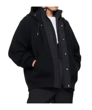 Sacai Sponge Sweat X Grosgrain Hoodie