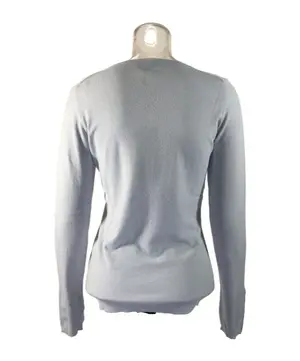 Emporio Armani V-neck Long-sleeved Sweater With Button Details - Gray
