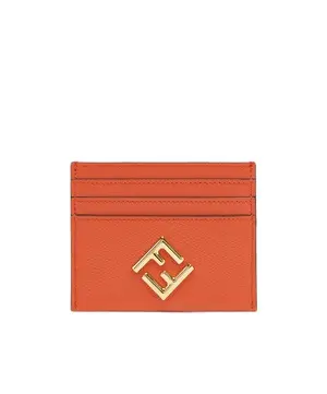 Fendi Card Holder With Logo Detail - Orange