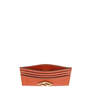 Fendi Card Holder With Logo Detail - Orange