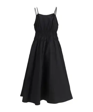 Pinko Shirred A-line Dress With V-neck And Thin Straps