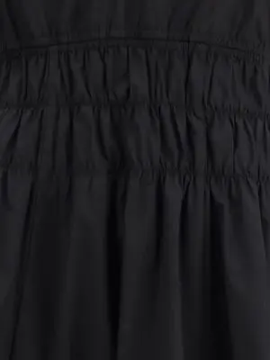 Pinko Shirred A-line Dress With V-neck And Thin Straps
