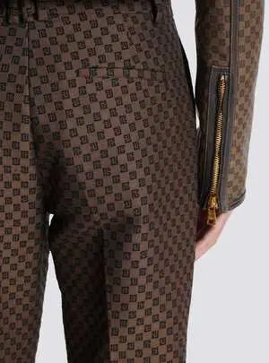 Balmain Monogram Jacquard Straight Leg Pants