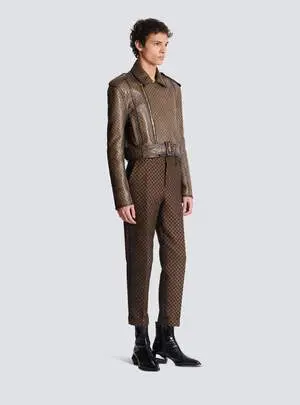 Balmain Monogram Jacquard Straight Leg Pants