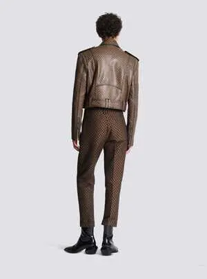 Balmain Monogram Jacquard Straight Leg Pants