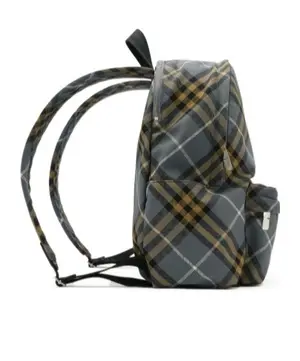 Burberry Classic Checked Backpack With Equestrian Knight Design - Black