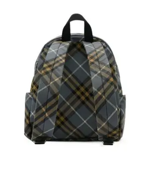 Burberry Classic Checked Backpack With Equestrian Knight Design - Black