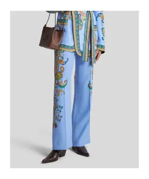 Etro Paisley Print Wide-leg Trousers