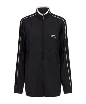 Balenciaga 3b Sports Icon Embroidered Zip-up Jacket - Black