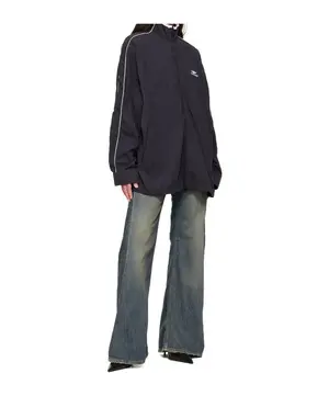Balenciaga 3b Sports Icon Embroidered Zip-up Jacket - Black
