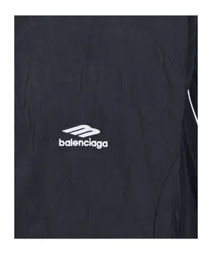 Balenciaga 3b Sports Icon Embroidered Zip-up Jacket - Black