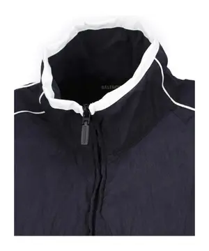 Balenciaga 3b Sports Icon Embroidered Zip-up Jacket - Black