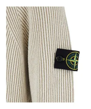 Stone Island Compass Patch Half-zip Ribbed Jumper
