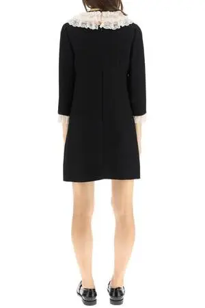 Miu Miu Lace Trimmed Mini Dress