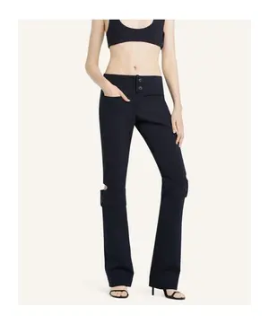 COURREGES Double Buckle Cut-out Trousers - Black