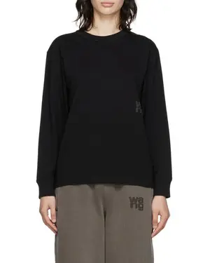 Alexander Wang Long-sleeved T-shirt With Logo Detail