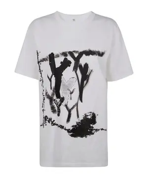 Y’s Cotton Graphic Print T-shirt - White