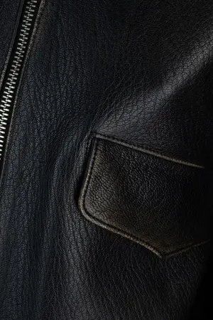 Prada Leather Zip-up Jacket With Triangle Logo