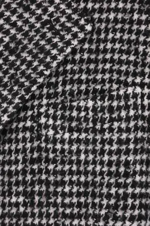 Dolce & Gabbana Double Breasted Houndstooth Coat - Black