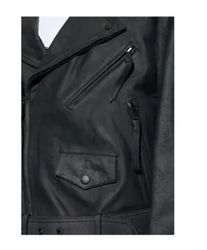 Balmain Zip-up Leather Jacket With Buckle Detail