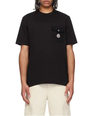 Moncler Pocket Detailed Crewneck T-shirt - Black