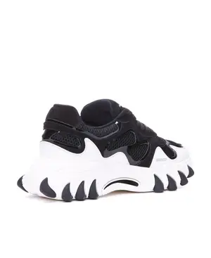 Balmain B-east Leather, Suede, And Mesh Trainers - Black