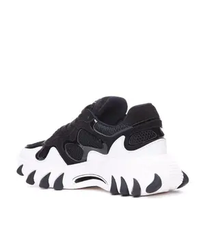 Balmain B-east Leather, Suede, And Mesh Trainers - Black