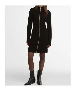 Barbour Long Sleeve Zip-up Ribbed Knit Dress