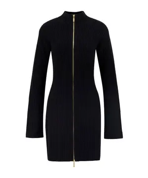 Barbour Long Sleeve Zip-up Ribbed Knit Dress
