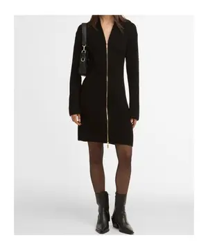 Barbour Long Sleeve Zip-up Ribbed Knit Dress