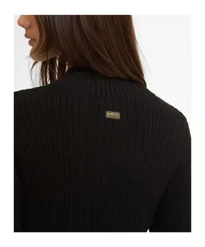 Barbour Long Sleeve Zip-up Ribbed Knit Dress