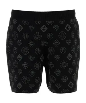 Casablanca Drawstring Stretch Jacquard Bermuda Shorts